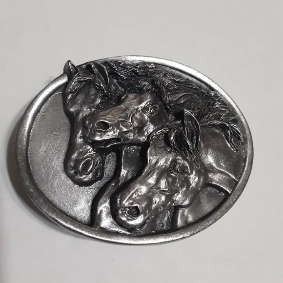 Bergamot Brass Works | Accessories | Vintage Bergamot Brass Works 984 Horses Belt Buckle Made In ...